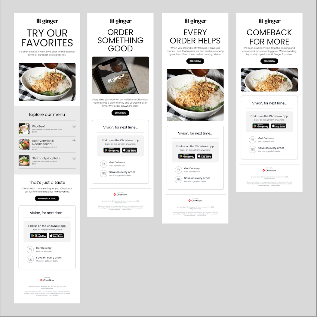 What emails do my diners receive as part of my automated email ...