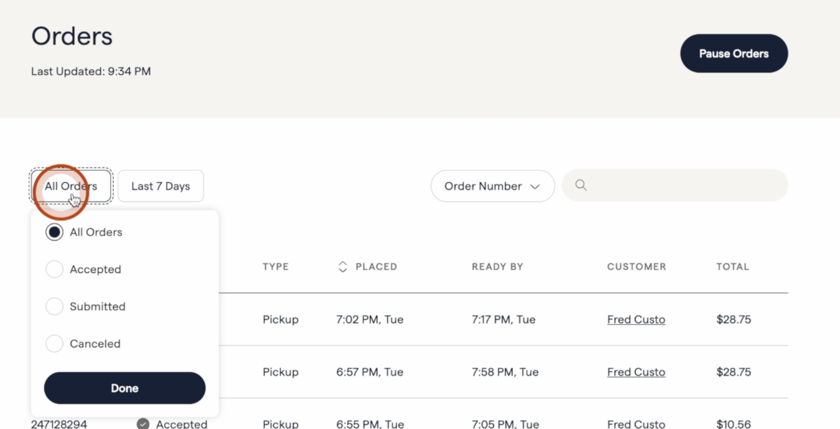 Where can I see my current and previous orders? - ChowNow