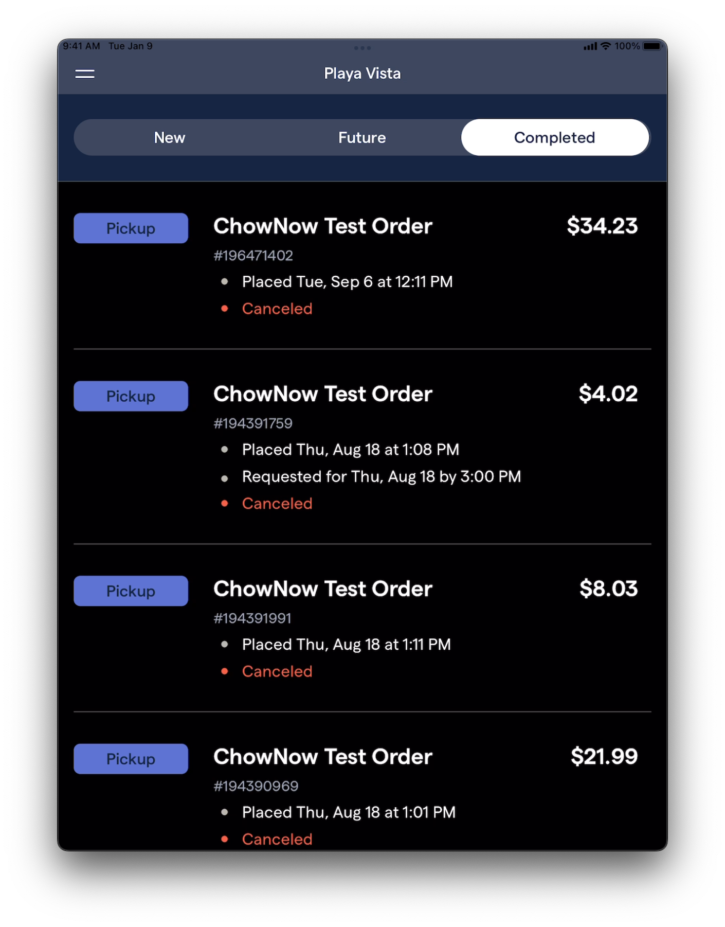 How do I switch the tablet into dark mode? - ChowNow