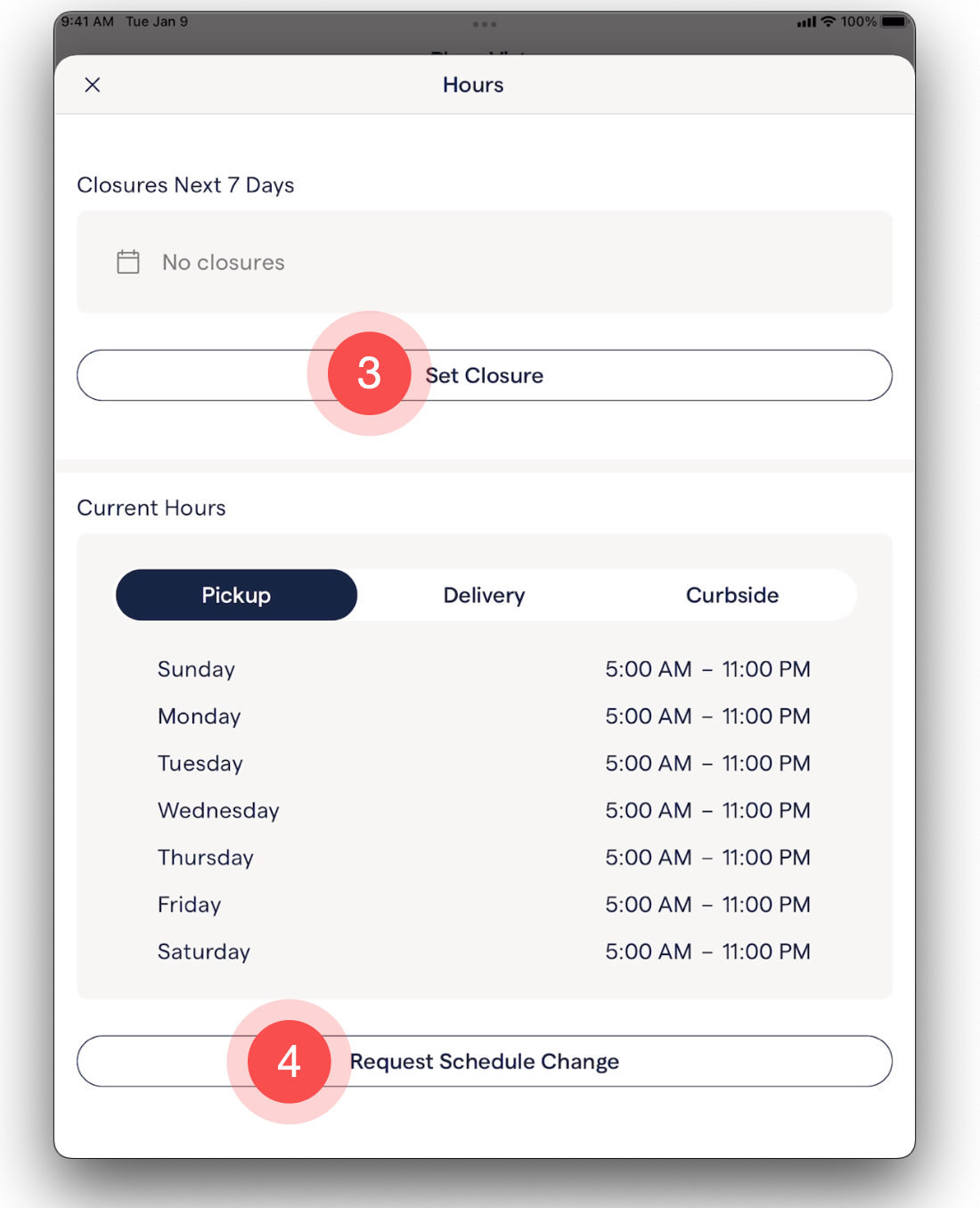 How do I adjust my hours on the ChowNow Business Manager app? - ChowNow